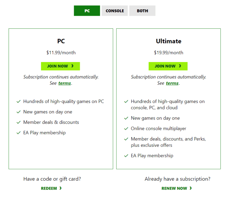 Xbox Game Pass Plans and Prices - 9meters