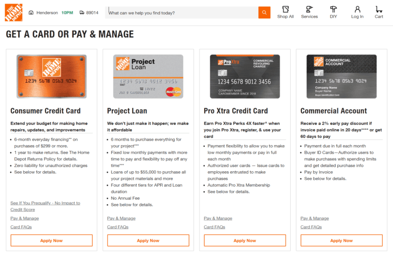 Payment Options Available at Home Depot - 9meters