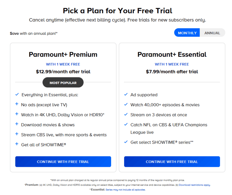 Paramount+ Introduces New 'Premium' Plan Tier - Drops Showtime Naming ...