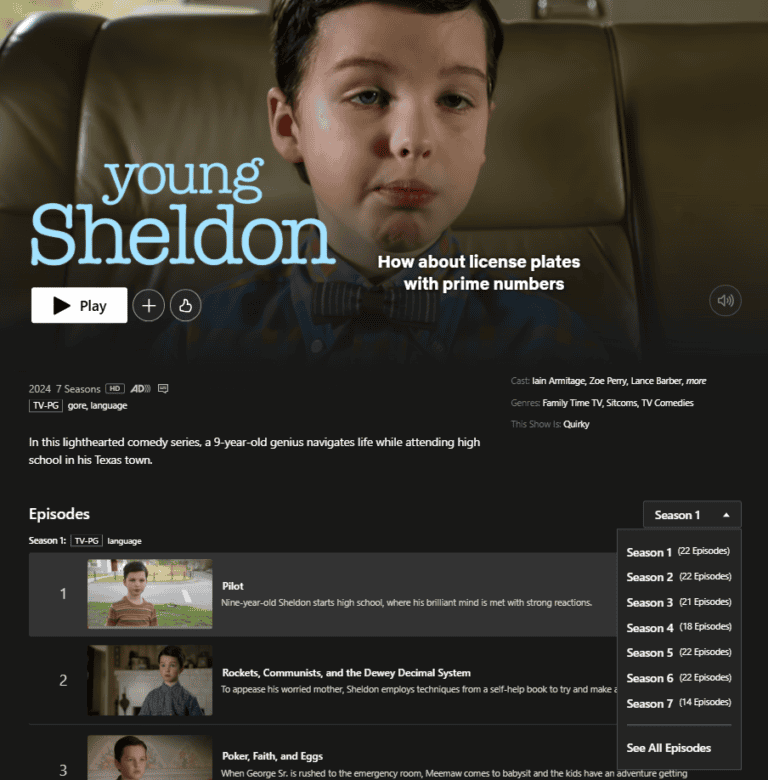 All 7 Seasons Of Young Sheldon Are Now Streaming For Free On Netflix ...